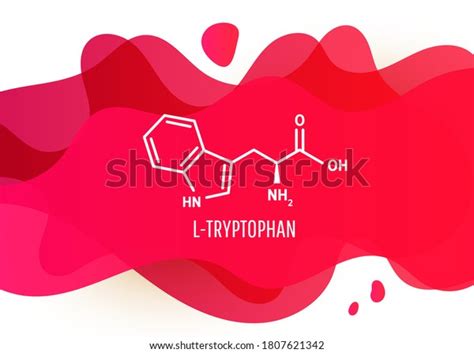 Tryptophan Skeletal Formula Structure On Red Stock Vector Royalty Free 1807621342 Shutterstock
