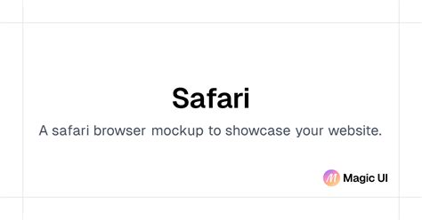 Safari React Components And Templates