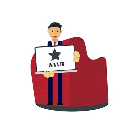 사업가 우승 경쟁 프리미엄 벡터