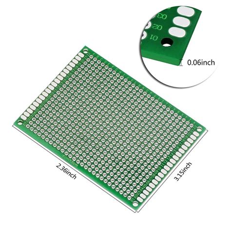 6 8cm 1 6mm 2 54mm Pitch Double Side Prototype Pcb Universal Printed Circuit Board 2 Pcs