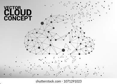 Cloud Polygon Dot Connected Line Concept Stock Vector Royalty Free