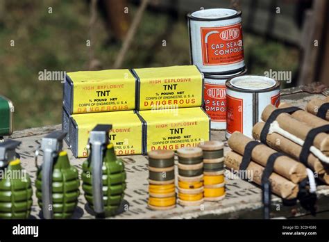 Tnt Explosives Used In Ww2 Part Of A Re Enactment Display At The
