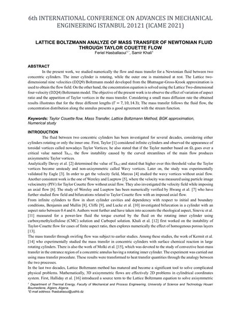 Pdf Lattice Boltzmann Analyze Of Mass Transfer Of Newtonian Fluid
