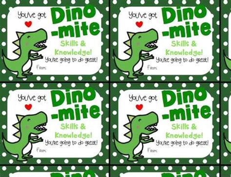 Dinosaur Testing Motivation Treat Tag Youve Got Dino Mite Skills And Knowledge