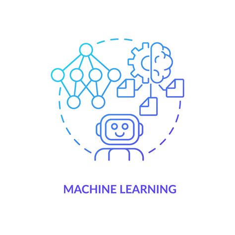 Machine Learning Blue Gradient Concept Icon Automatic Algorithm Integration Data Science