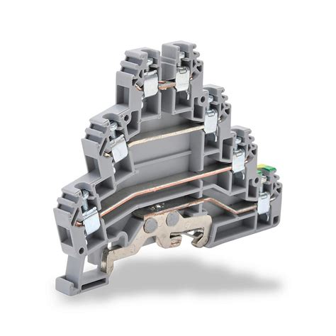 Screw Triple Level Feedthrough Terminal Block 20 Pk Gray 24 12 Awg Pn Kn Tg12