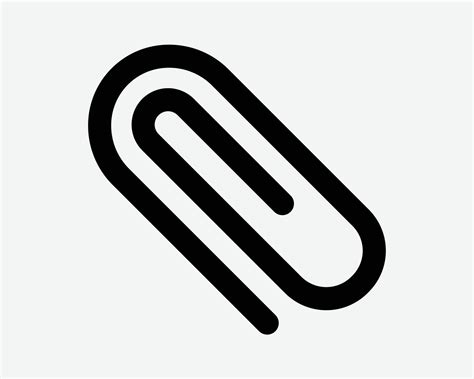 Paper Clip Attachment Attach File Link Icon Black White Shape Outline Paperclip Note Fastener