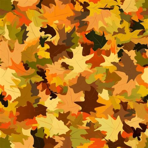 Premium Ai Image Autumn Leaves Camouflage Pattern Ai Generated