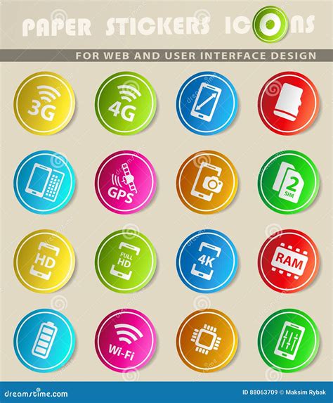 Smarthone Specs Simply Icons Stock Vector Illustration Of Telephone