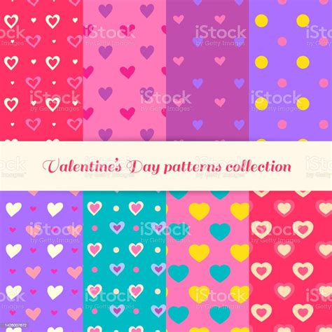 발렌타인의 날 패턴 컬렉션입니다 패턴을 사랑 해요 발렌타인 데이 패턴 공휴일에 대한 스톡 벡터 아트 및 기타 이미지 공휴일 귀여운 긍정적인 감정 표현 Istock