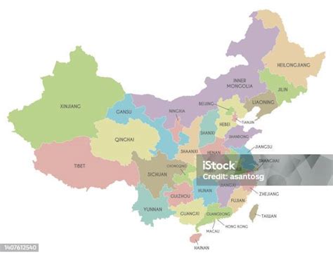 Vector Map Of China With Provinces Regions And Administrative Divisions