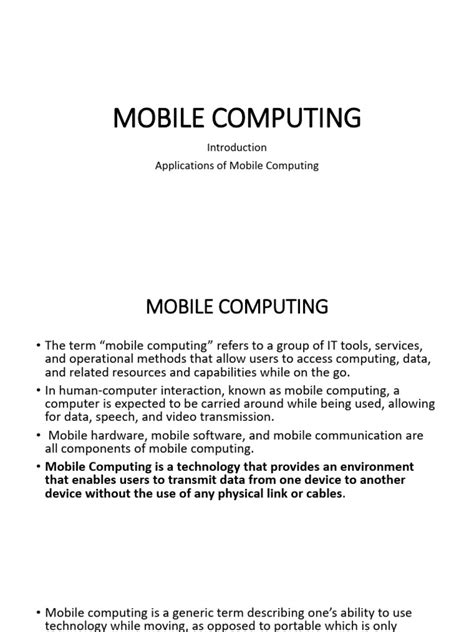 Mobile Computing Pdf Mobile Computing Mobile Phones