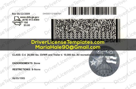 Georgia Drivers License Template Psd 2026