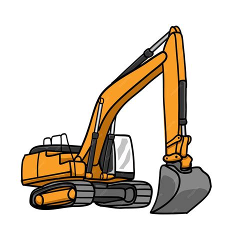 Premium Vector Excavator Vector Illustration Of Excavator Isolated On A White Background
