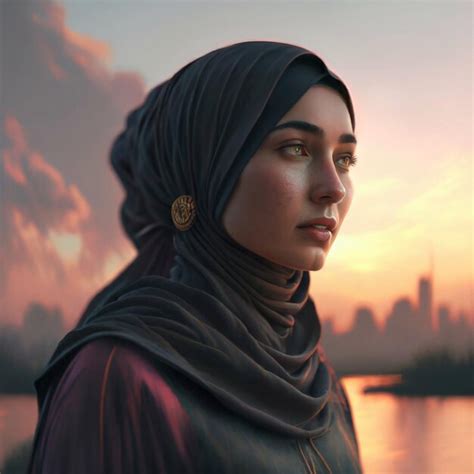 Premium Photo Arab Girl In A Black Hijab Closeup Ai Generation