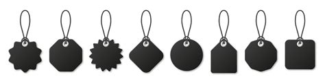 현실적인 검은 색 가격 태그 컬렉션 특별 행사 또는 쇼핑 할인 라벨 소매 종이 스티커 프로모션 판매 배지 벡터 일러스트레이션 가격에 대한 스톡 벡터 아트 및 기타 이미지