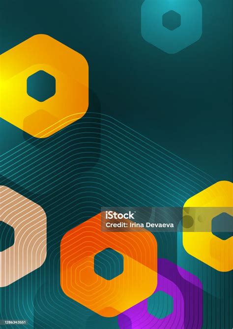 둥근 여러 가지 색의 육각형과 선의 밝은 추상적 배경 비즈니스 프레젠테이션 템플릿입니다 현대적인 기하학적 디자인 벡터 0명에 대한 스톡 벡터 아트 및 기타 이미지 Istock
