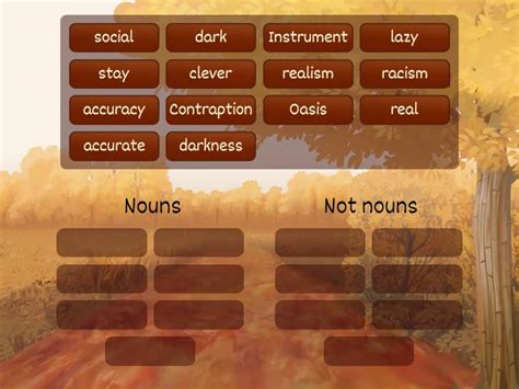 Classify Into Nouns Or Not Nouns Group Sort