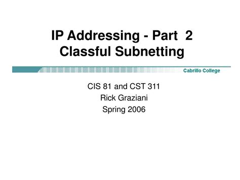 Ppt Ip Addressing Part 2 Classful Subnetting Powerpoint