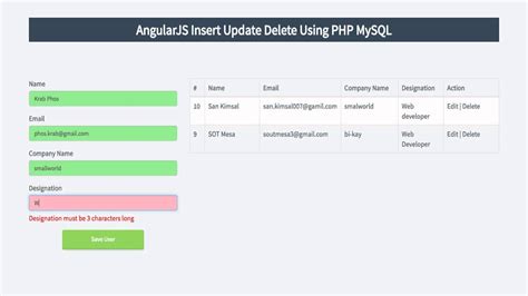How To Insert Update And Delete Using Php And Mysql Iowaxsonar
