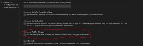 My Whole Device Cannot Connect To Omnisharp Server Please Rephrase Debugger Option For Disabled