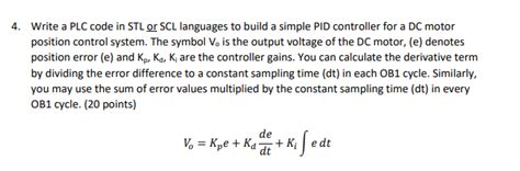 Solved Write A PLC Code In STL Or SCL Languages To Build Chegg Com