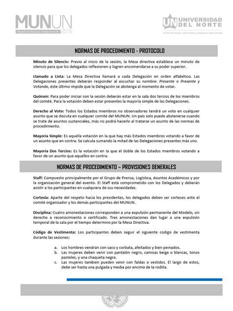 Normas De Procedimiento Pdf Votación