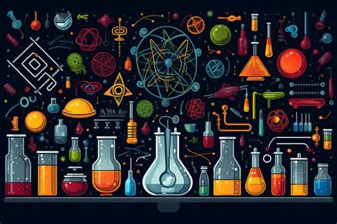 Premium Photo Vector Colorful Science Objects And Icons Vector