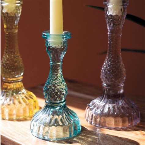 Colored Glass Candle Holders