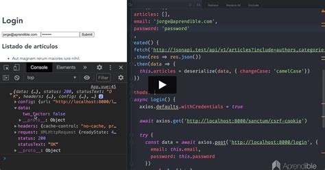 Lección 53 Cómo Autenticar Un Spa Vue 3 Utilizando Sanctum Y Fortify Desarrollo De Una Api