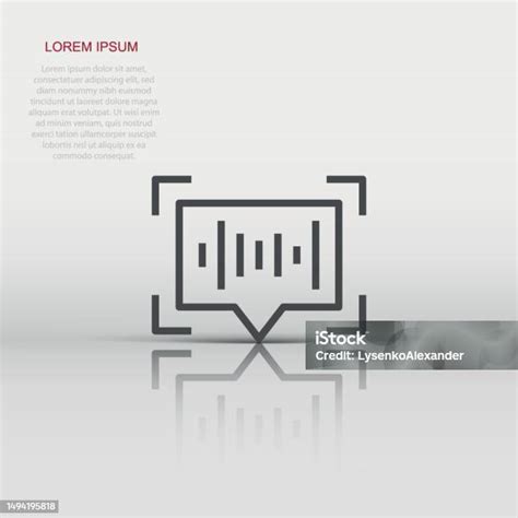 Voice Recognition Icon In Flat Style Authentication Sound Vector Illustration On White Isolated