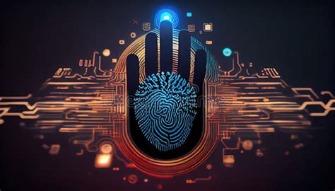 Biometric Fingerprint Scan Provides Security Cyber Protection Internet Technology Data Identity