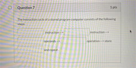 Solved Question 7 1 Pts The Instruction Cycle Of A Stored