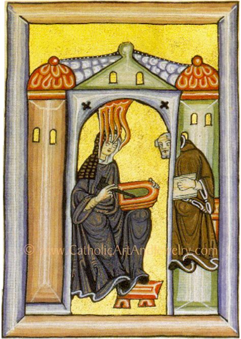 Hildegard Of Bingen Self Portrait” Catholic Art Print Mystic Vi