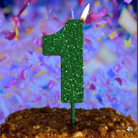 Свещ за рожден ден номер 1 5 см Зелена Emag Bg
