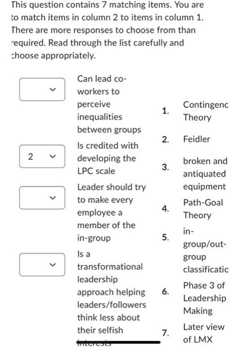 Solved This Question Contains 7 Matching Items You Are To Chegg Com