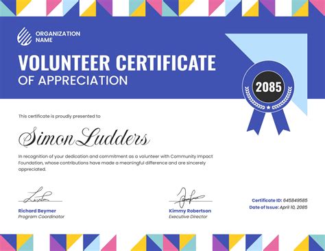 Free Volunteer Certificate Templates To Edit And Print