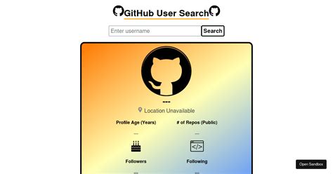 Github User Card Codesandbox