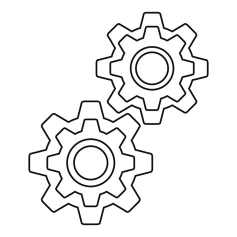 Gear Icon Outline Style 14647187 Vector Art At Vecteezy