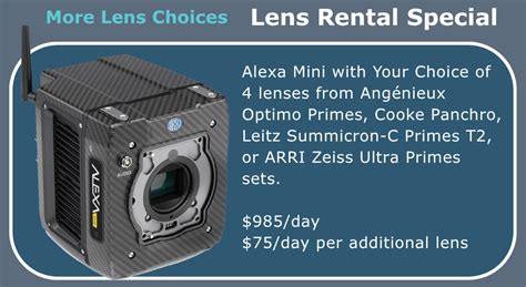More Lens Choices Alexa Mini Package Update — Your Choice Of 4 Optimo Panchro Summicron Or