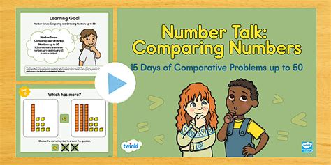 Number Talk Grade 1 Comparing Numbers To 50 Powerpoint