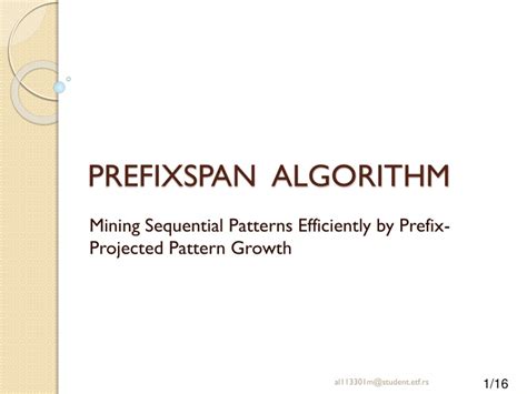 ppt prefixspan algorithm powerpoint presentation free download id