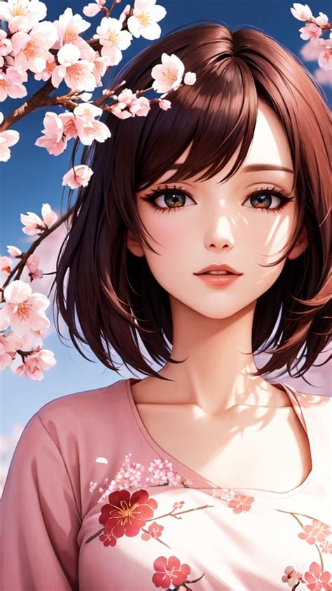 2k高清ai 樱花树下的美女美女手机静态壁纸 美女手机壁纸下载 元气壁纸