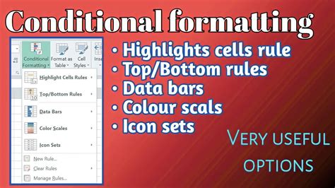 Conditional Formatting In Excel Conditional Formatting का उपयोग कैसे करें Microsoft Youtube