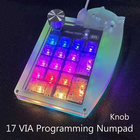 Macropad 귀여운 고양이 17 키 Numpad 키보드 매크로 프로그래밍 기계식 Rgb 백라이트 유선 Type C 통해
