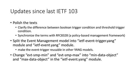 A Yang Data Model For Event Management Draft Wwx Netmod Event Yang Ppt