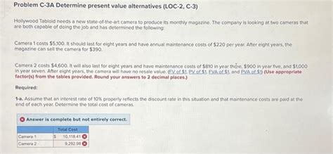 solved problem c 3a determine present value alternatives