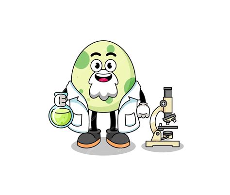 Premium Vector Mascot Of Spotted Egg As A Scientist