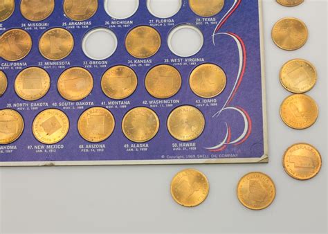 U S State Bronze Coins Collectors Set 50 Coins Property Room