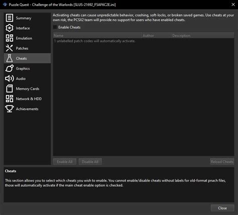 Bug Puzzle Quest Challenge Of The Warlords · Issue 6733 · Pcsx2